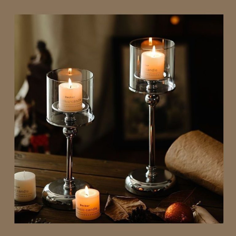 Giá Đỡ Nến Thủy Tinh Phong Cách Cổ Điển – MaccyStore